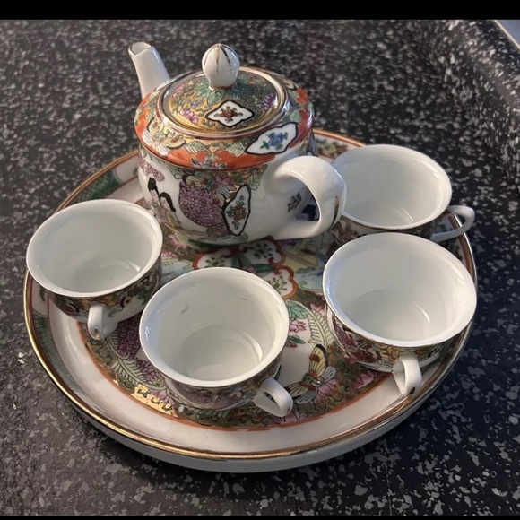 Kitchen | Antique Porcelain Chinese Miniature Mini Tea Set Tea Party ...